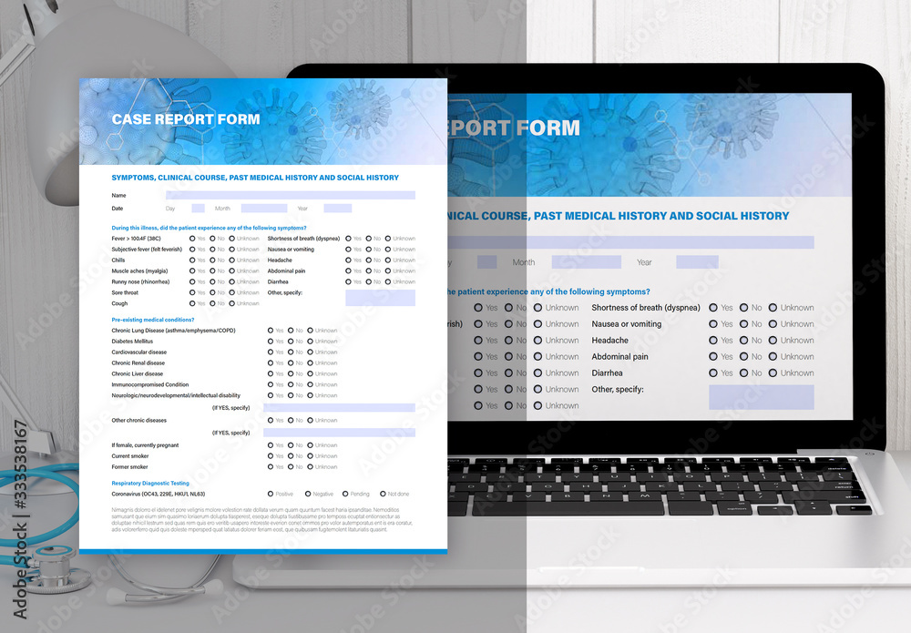 Interactive Medical Form Layout Stock Template | Adobe Stock