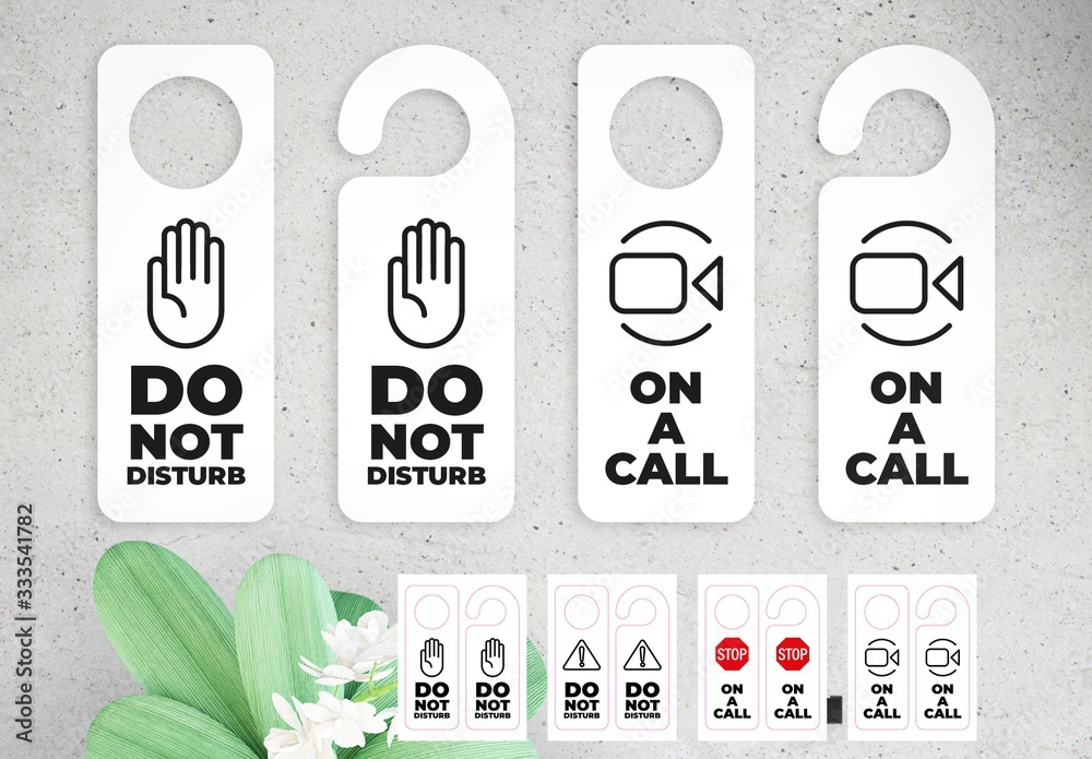 Printable Door Handle Hanger Sign Layouts Stock Template | Adobe Stock