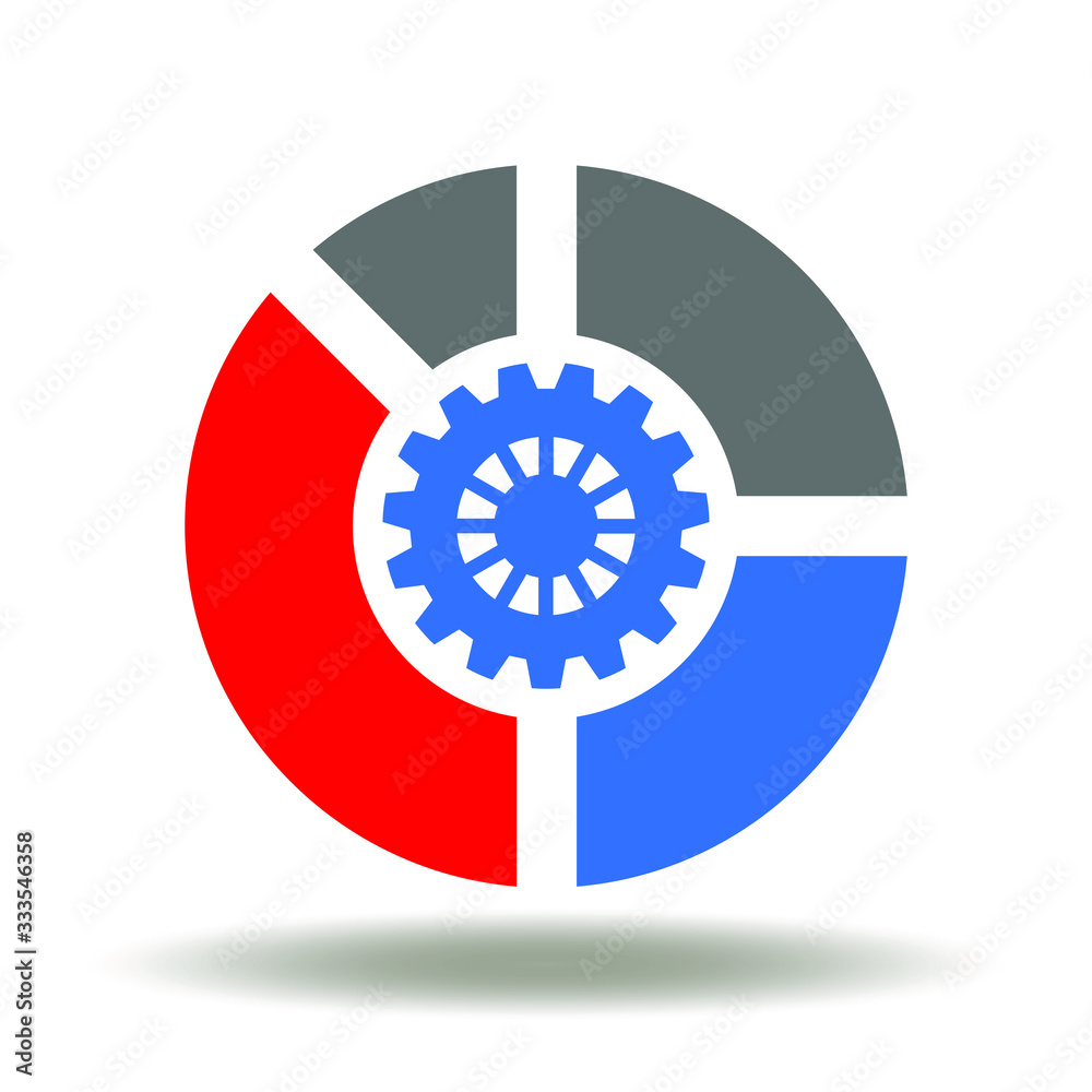 Diagram Round Gear Icon Vector. Predictive Analytics Logo. Analysis ...