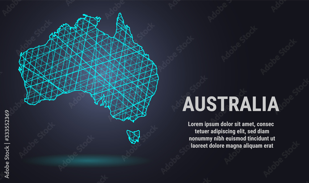 Vector low poly map of Australia Stock Vector | Adobe Stock