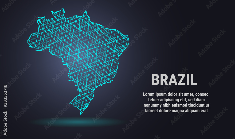Vector low poly map of Brazil Stock Vector | Adobe Stock