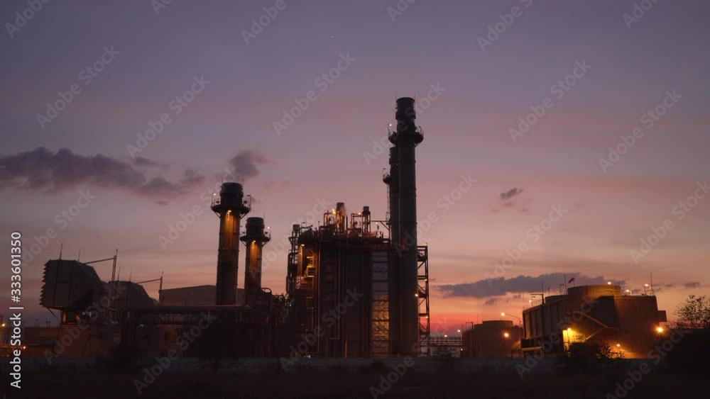 Gas turbine electrical power plant in industrial Estate. Power plant at ...