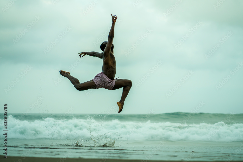 dance choreographer and dancer doing ballet beach workout - young ...