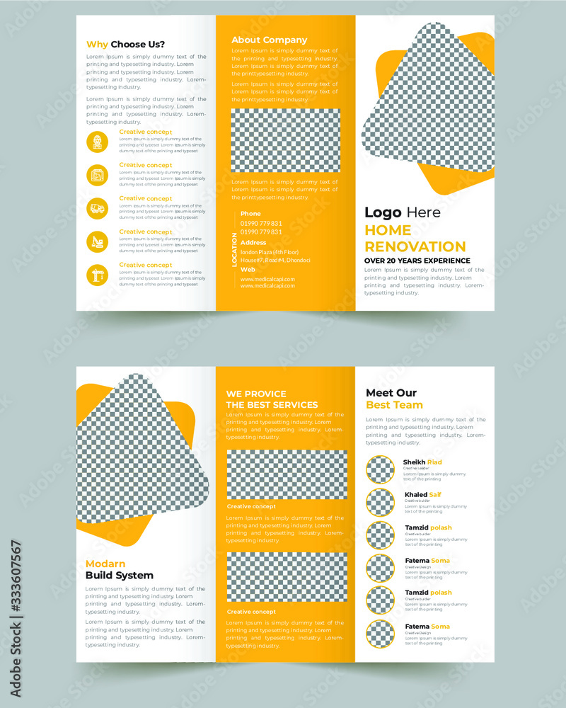 Tri fold brochure design. Corporate business template for try fold ...
