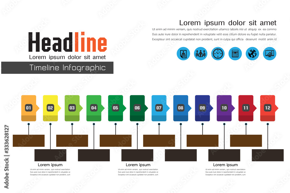 Organization Chart Infographics, Timeline vector infographic, business ...