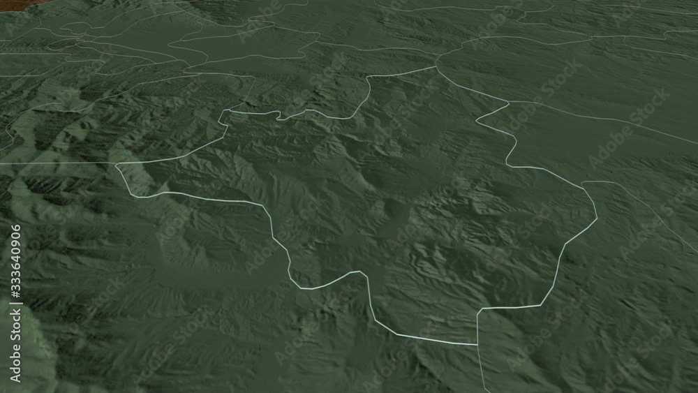 Veles, municipality with its capital, zoomed and extruded on the ...