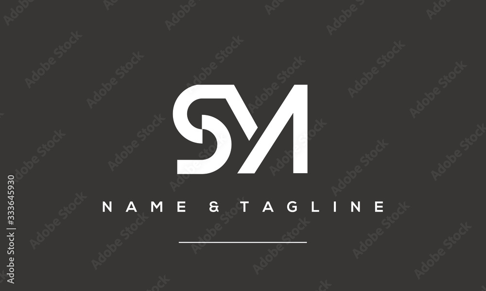 Alphabet letter icon logo SM Stock Vector | Adobe Stock