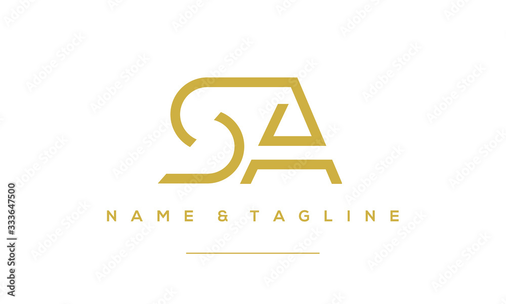 Alphabet letter icon logo SA Stock Vector | Adobe Stock