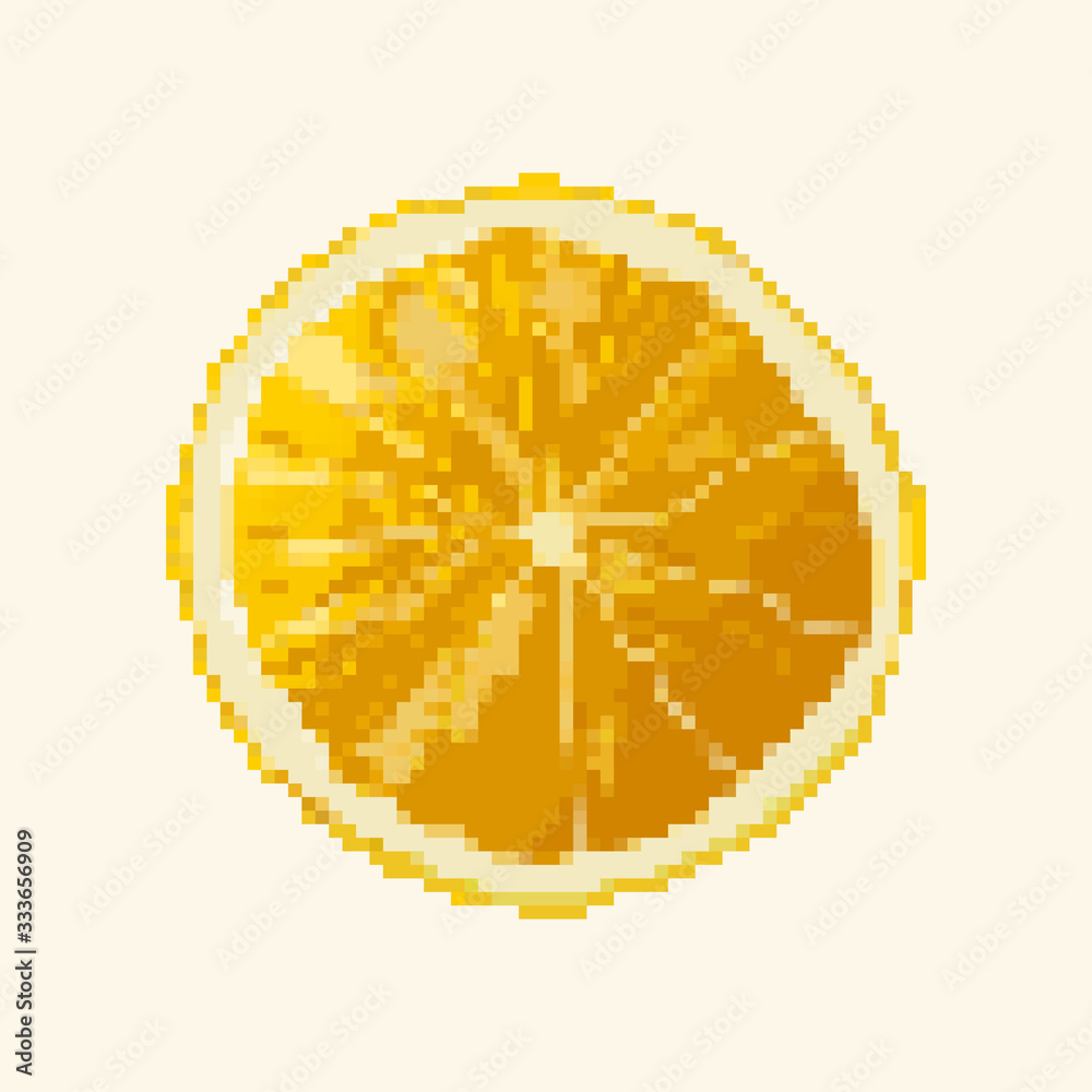 Vector pixel art lemon. Pixel fruit 8 bit. Stock Vector | Adobe Stock