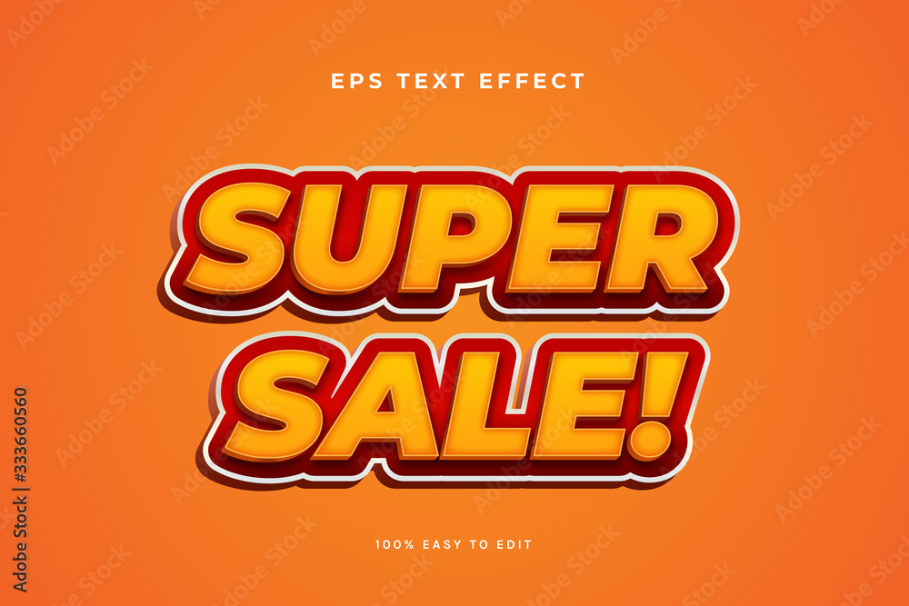 3D red and yellow text effect Stock Vector | Adobe Stock