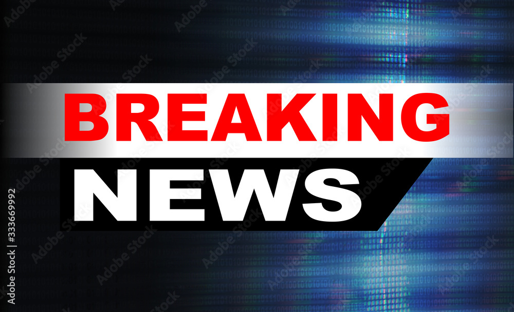 Breaking news. World economic crisis. Red white headline inscription on ...