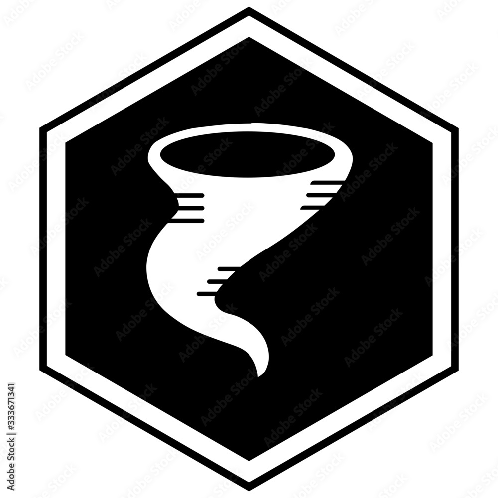 tornado warning alert sign, tropical cyclone vector glyph icon ...