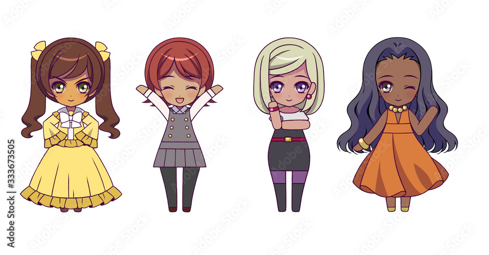 Girls character illustration Stock Illustration | Adobe Stock