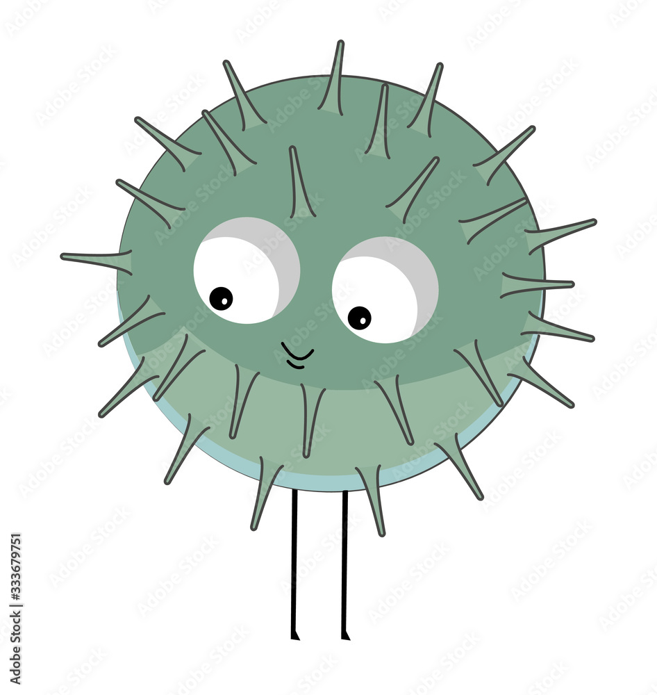 Funny puffer fish with needles cartoon illustration Stock Vector ...