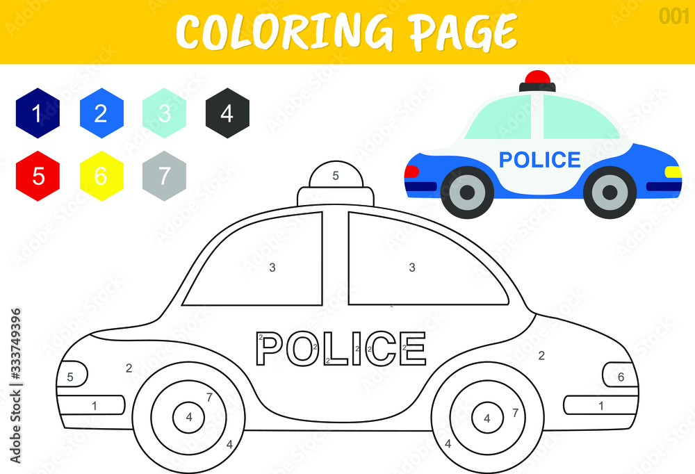 Vetor de Coloring by numbers educational game for kids. Vector ...