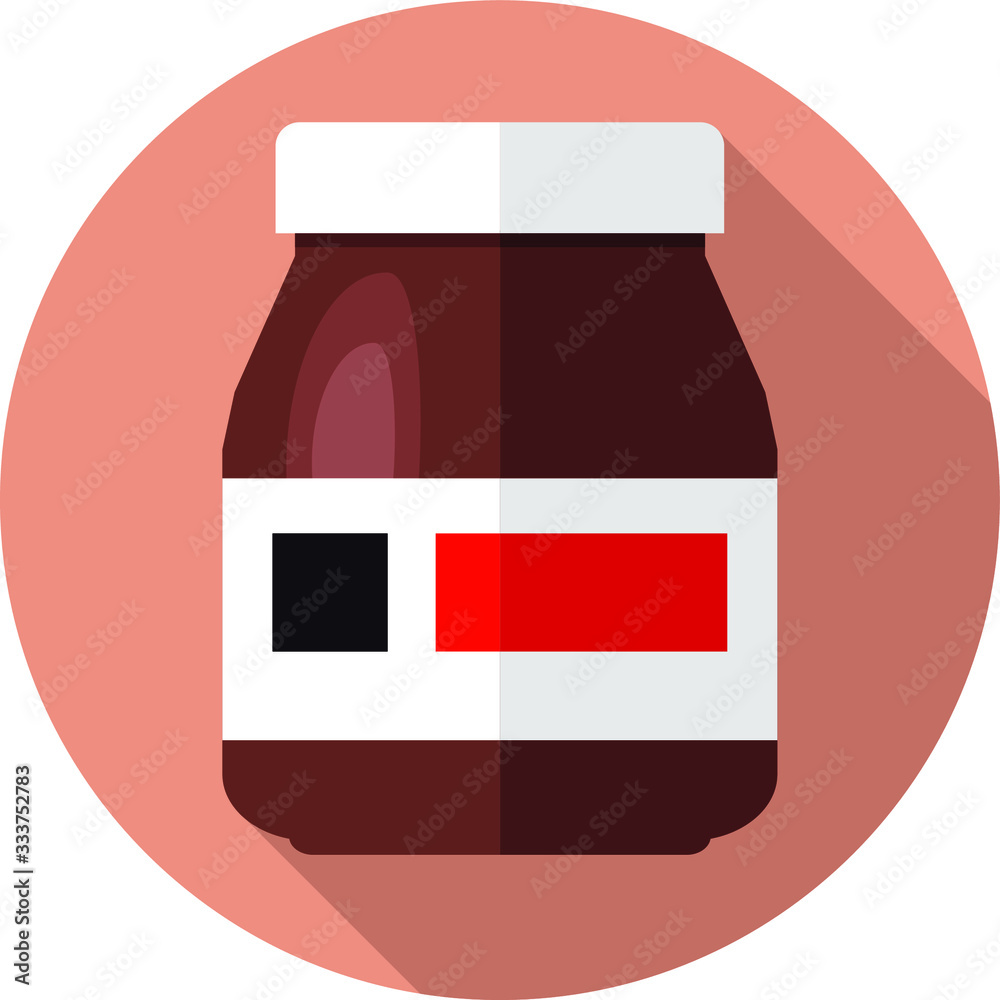 flat design jar nutella cocoa Stock Vector | Adobe Stock