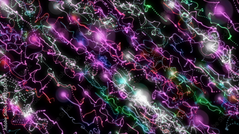 VJ and DJ VJ Seamless loop animation. Abstract particles bokeh and glittering dust particle ...
