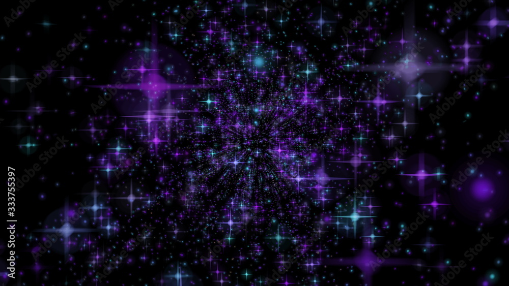 VJ and DJ VJ Seamless loop animation. Abstract particles bokeh and glittering dust particle ...