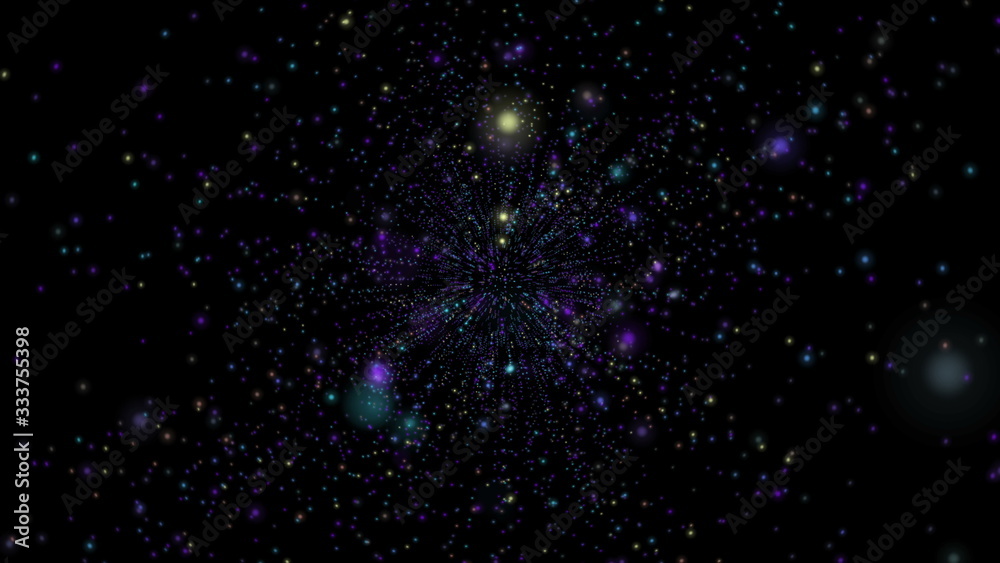 VJ and DJ VJ Seamless loop animation. Abstract particles bokeh and glittering dust particle ...