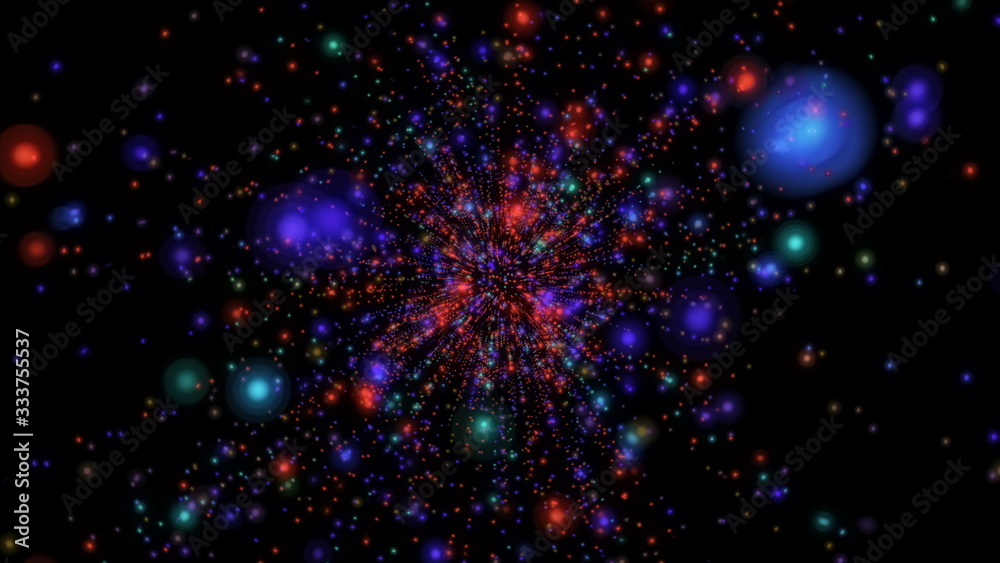 VJ and DJ VJ Seamless loop animation. Abstract particles bokeh and glittering dust particle ...