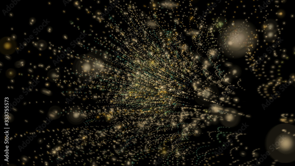 VJ and DJ VJ Seamless loop animation. Abstract particles bokeh and glittering dust particle ...