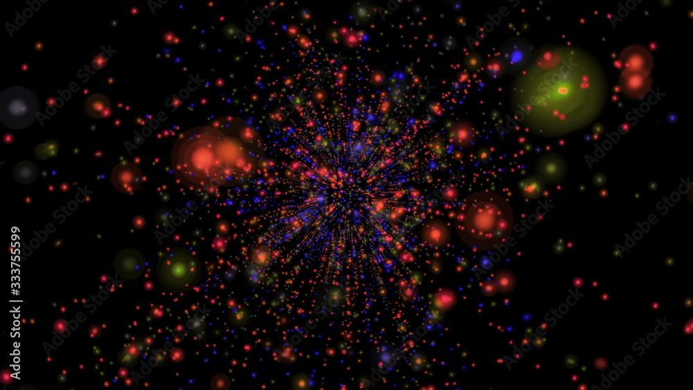 VJ and DJ VJ Seamless loop animation. Abstract particles bokeh and glittering dust particle ...