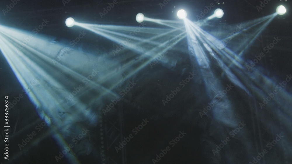 Disco Concert Blinking flashing Lights on truss structure spotlights in ...