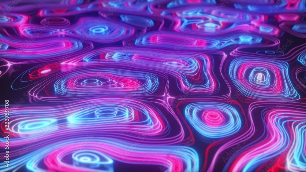 Abstract neon background of topographic map concept. Contour map ...