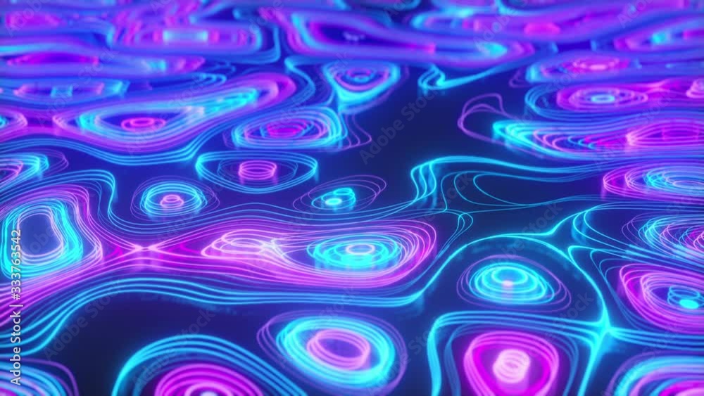 Abstract neon background of topographic map concept. Contour map ...