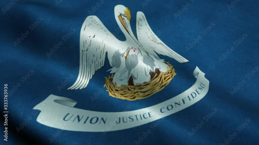 Louisiana State flag waving in the wind. National flag of Louisiana ...