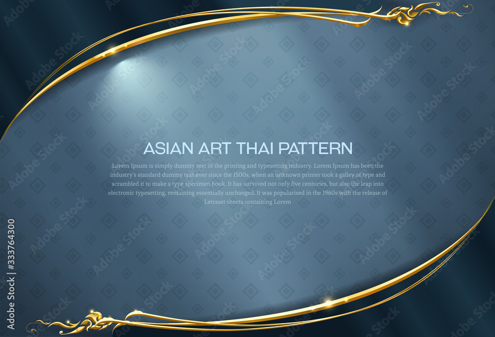 Asian pattern background Thai art frame border Stock Vector | Adobe Stock