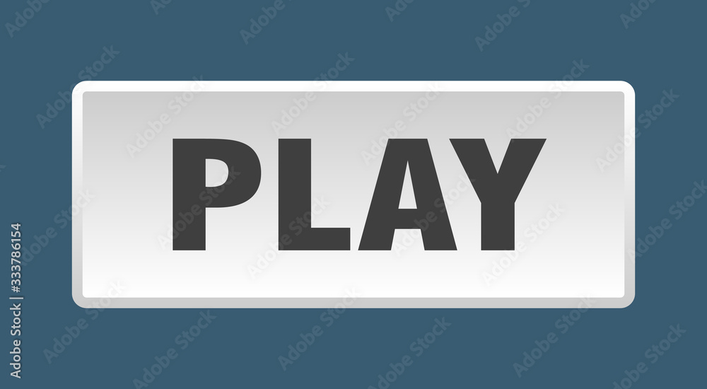 play button. play square white push button Stock Vector | Adobe Stock
