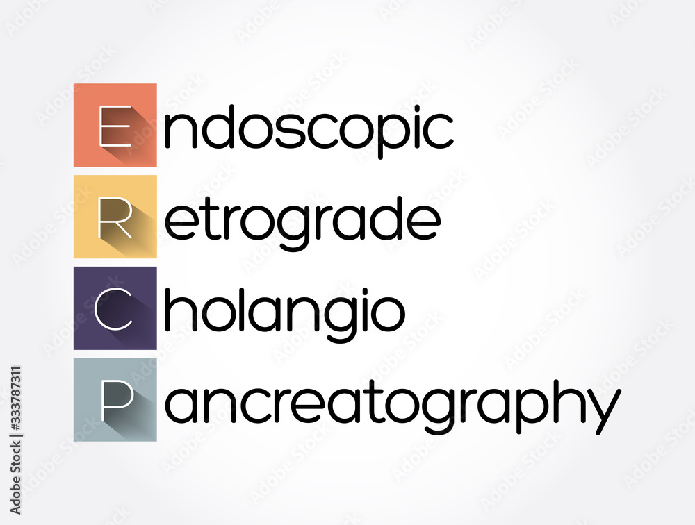 ERCP - Endoscopic Retrograde CholangioPancreatography acronym, concept ...
