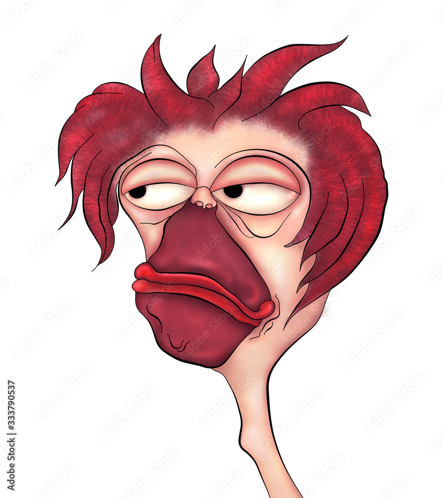 Cartoon man with red dreadlocks Stock Illustration | Adobe Stock