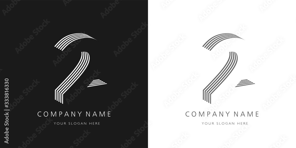 2 logo number modern design Stock Vector | Adobe Stock