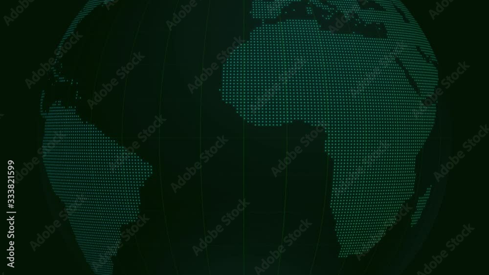 Earth globe with transparent night map of earth slow rotates around its ...