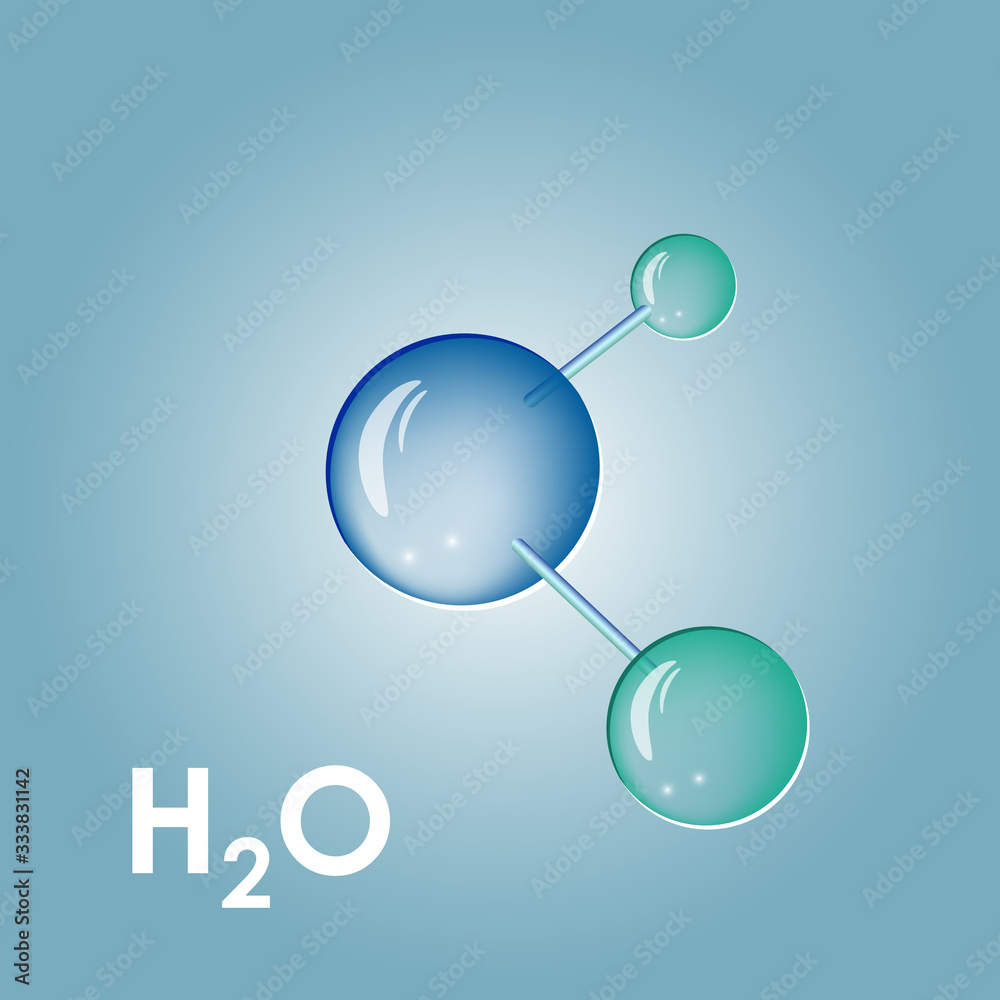 Water molecule H2O macro effect, vector illustration Stock Vector ...