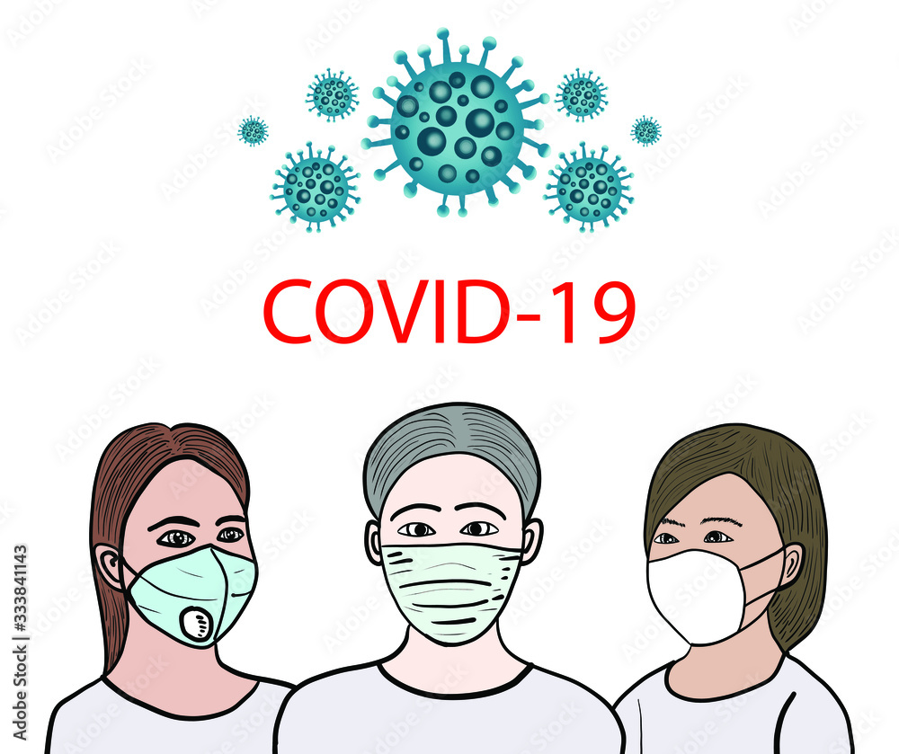 People wearing masks to stop the outbreak covid-19, coronavirus And to ...