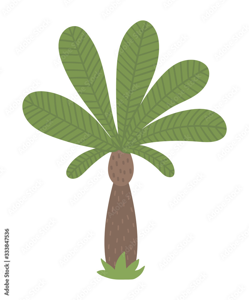 Vector tropical palm tree clip art. Jungle foliage illustration. Hand ...