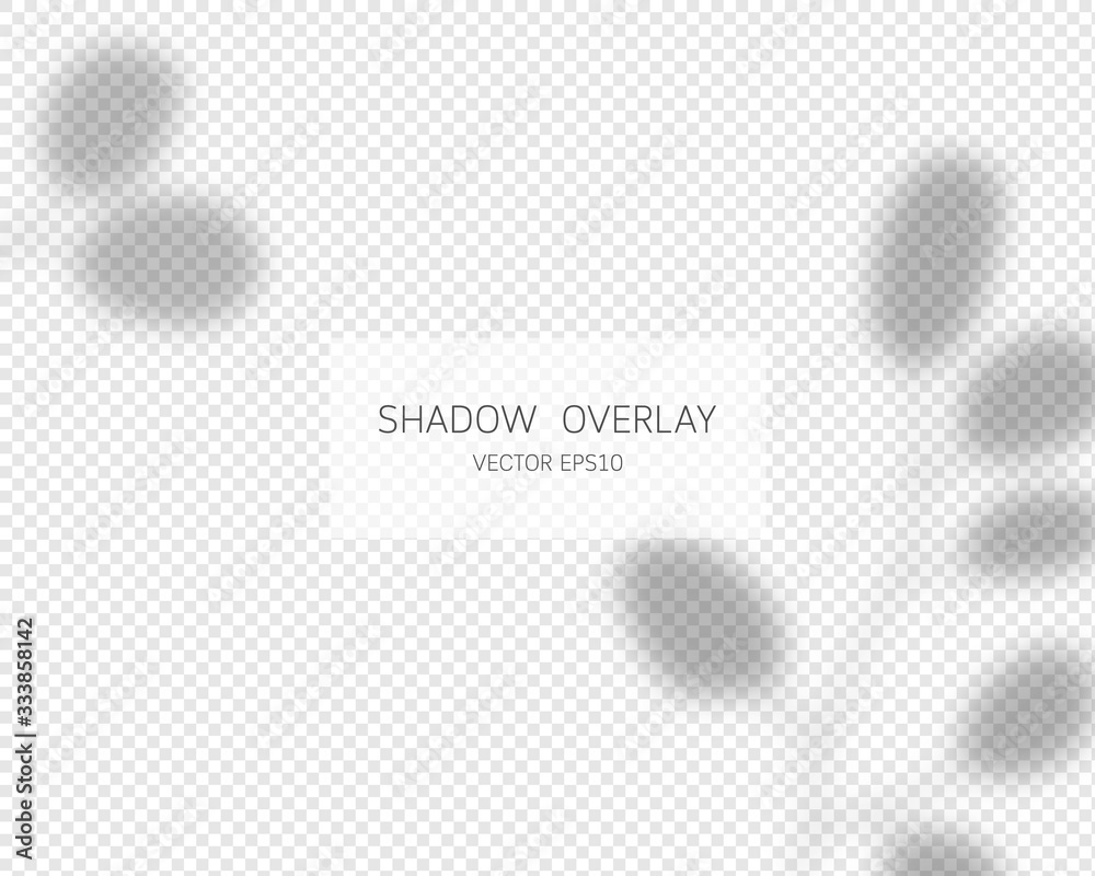 Shadow overlay effect. Natural shadows isolated on transparent ...