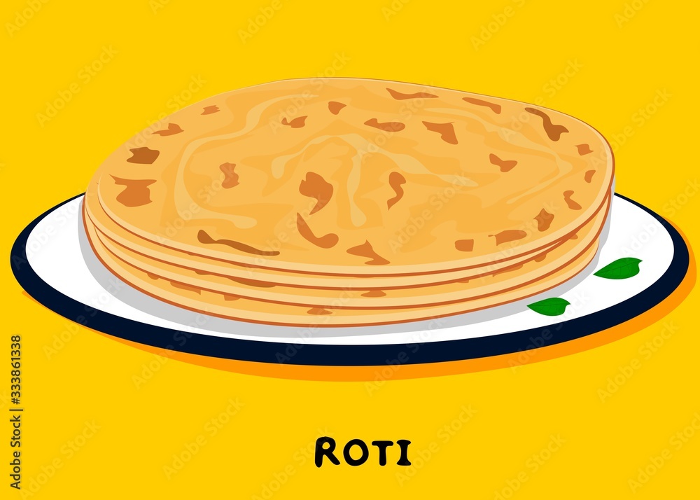 Chapati indian Roti or Bread Vector Stock Vector | Adobe Stock