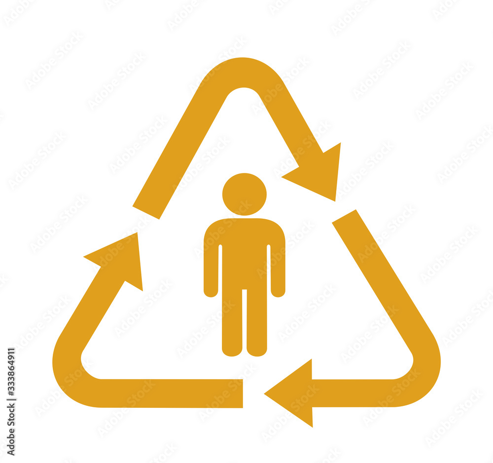 Sign, icon and pictogram of reincarnation and being reincarnated ...