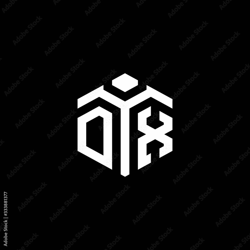 DX monogram logo with abstract hexagon style design template Stock ...
