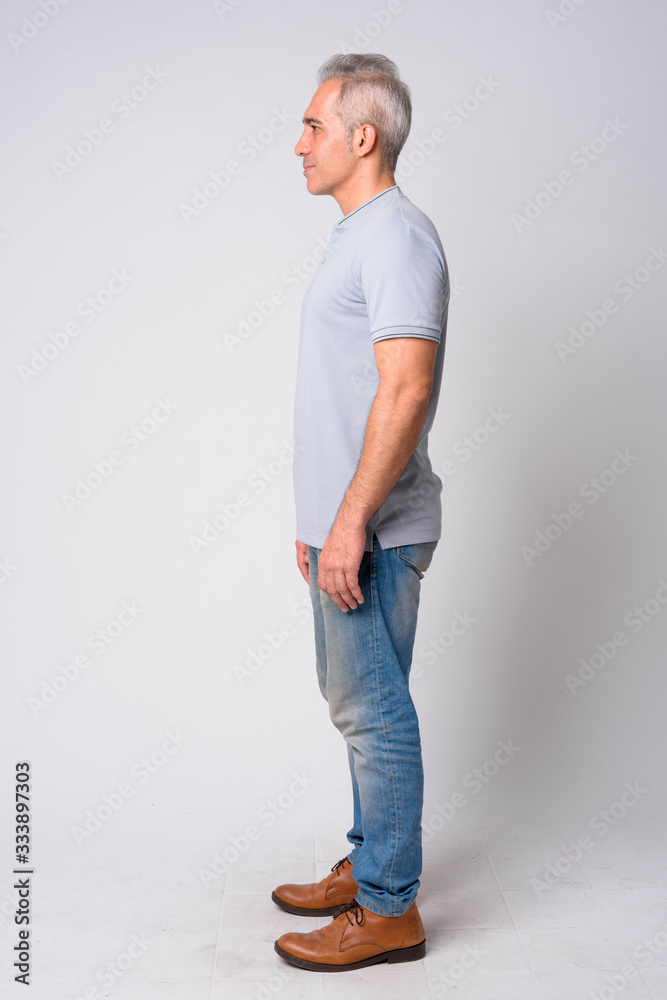 Full body shot profile view of handsome Persian man Stock Photo | Adobe ...