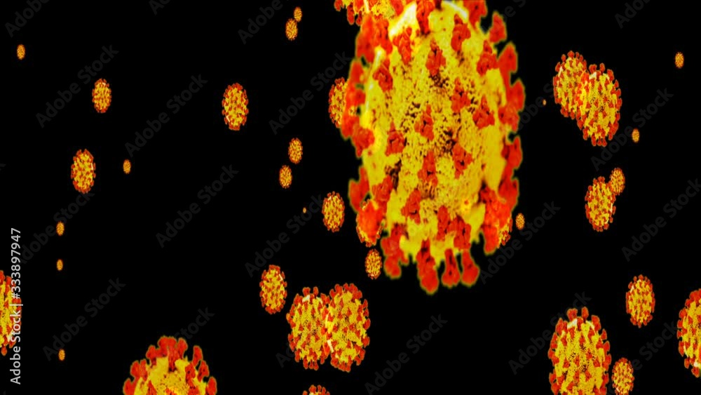Coronavirus (COVID-19) medical animation. The virus model is realistic ...