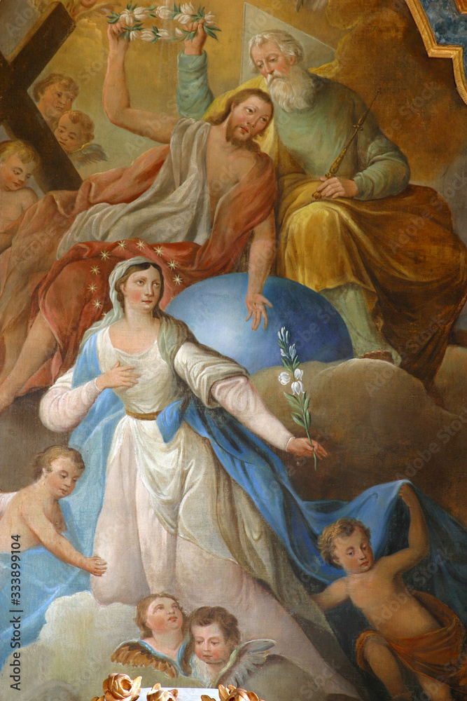 Coronation of the Virgin Mary, altarpiece in the church of Holy Trinity ...