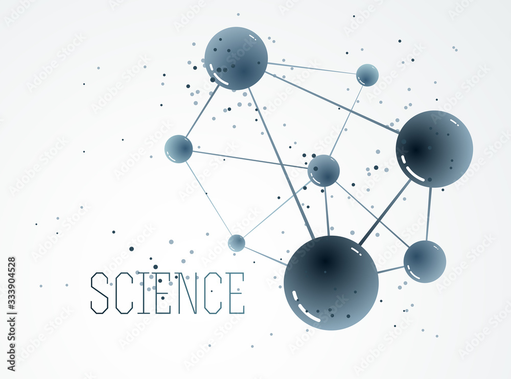 Molecules vector illustration, science chemistry and physics theme ...
