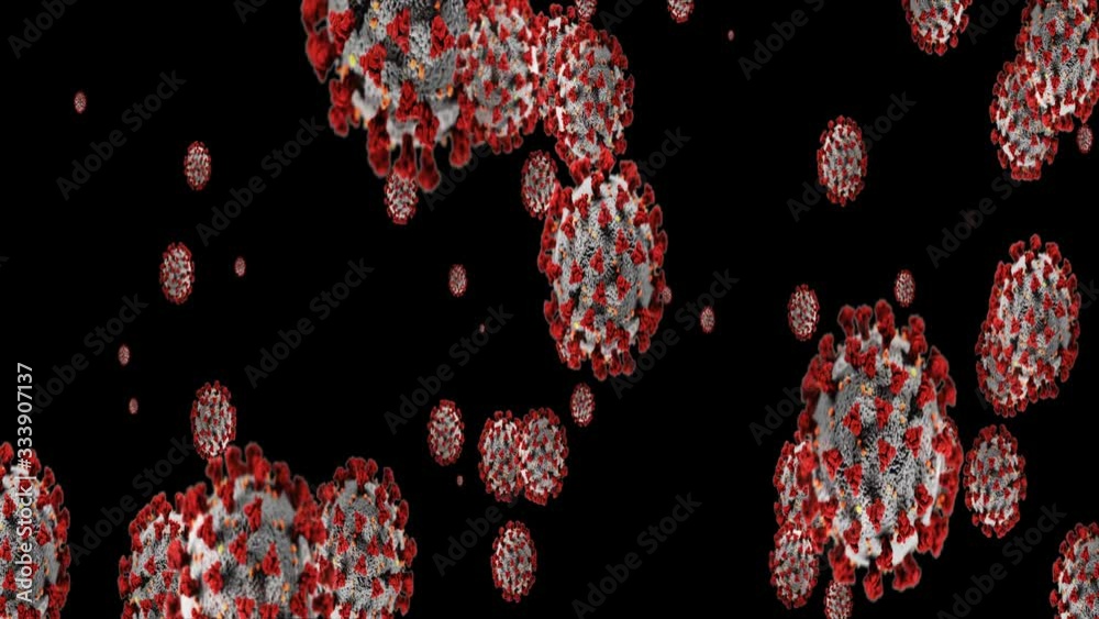 Coronavirus (COVID-19) medical animation. The virus model is realistic ...