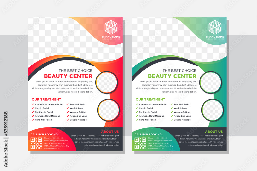 set of white background for flyer for Saloon or beauty center industry ...