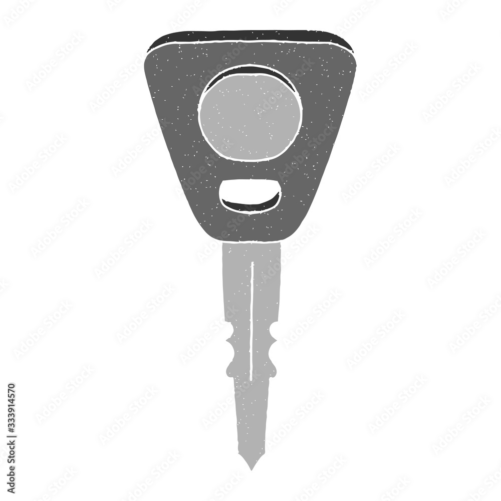 car key vector design. digital hand drawn style. grain texture Stock ...